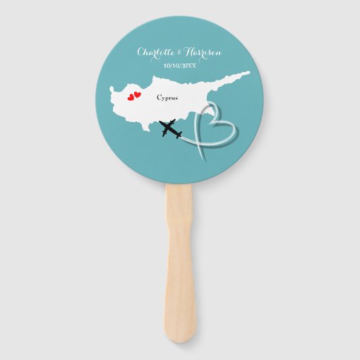 Wedding Destination Cyprus Hand Fan | Zazzle