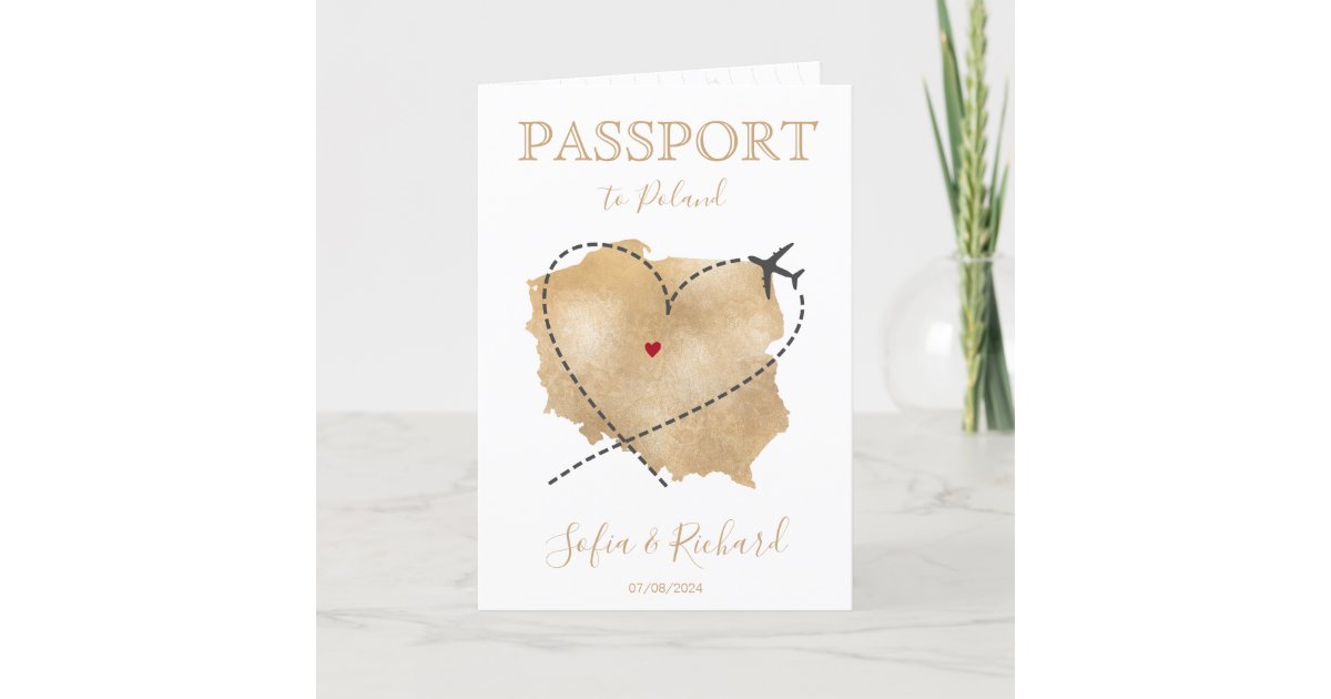 Wedding Destination Passport Poland Map QR Code Invitation | Zazzle
