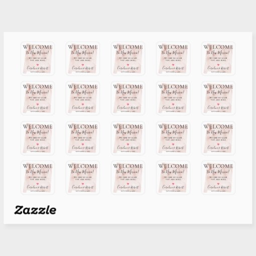 Wedding Destination Welcome Guests Favor Square Sticker | Zazzle