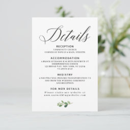Wedding details card | Zazzle