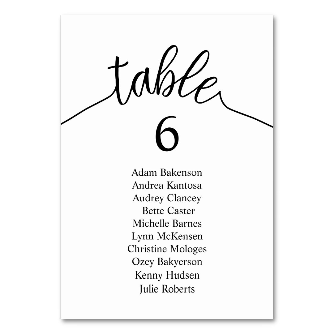 Wedding Dinner Guest Table Chart Rustic Card | Zazzle