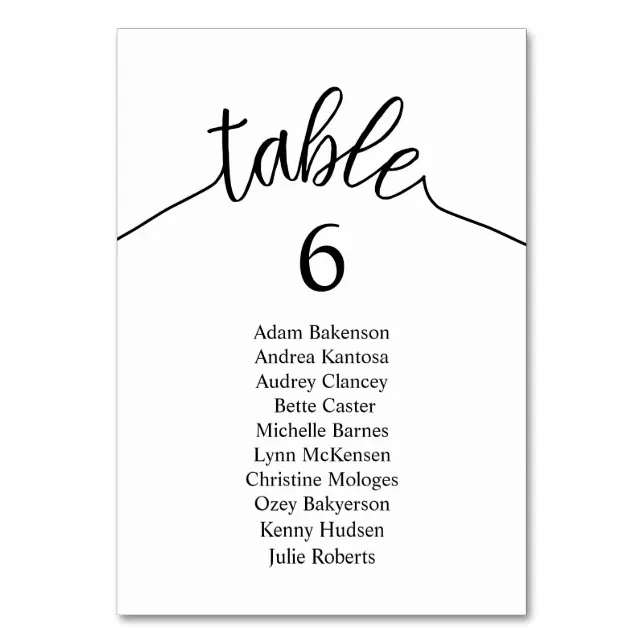 Wedding Dinner Guest Table Chart Rustic Card | Zazzle