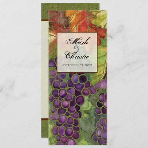 Wedding Dinner Menu, Autumn Grape Leaf Menu | Zazzle