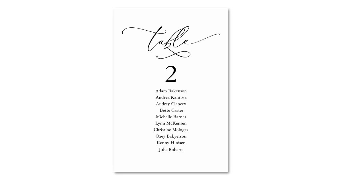 Wedding Dinner, Modern Guest Seating Chart and Table Number | Zazzle