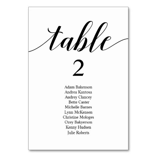 Wedding Dinner Modern Guest Seating Chart Card | Zazzle