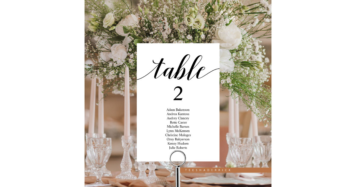 Wedding Dinner Modern Guest Seating Chart Card | Zazzle