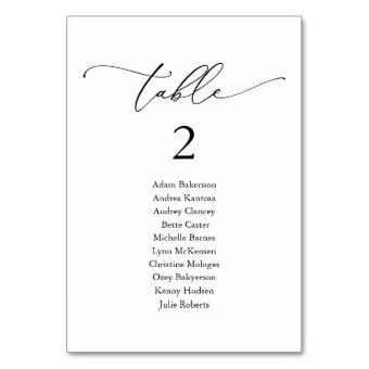 Wedding Dinner, Modern Guest Seating Chart Table N Table Number | Zazzle