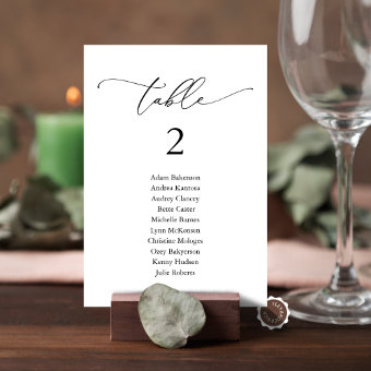Wedding Dinner, Modern Guest Seating Chart Table N Table Number | Zazzle
