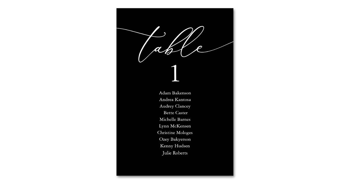 Wedding Dinner, Modern Guest Seating Chart Table Number | Zazzle