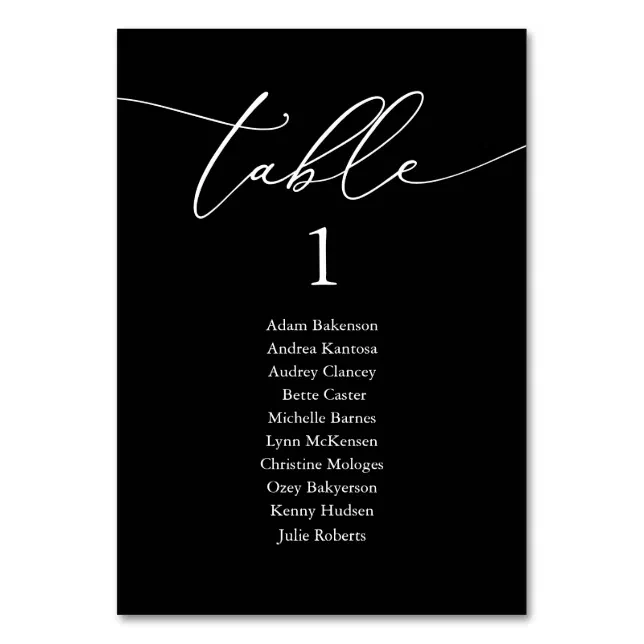 Wedding Dinner, Modern Guest Seating Chart Table Number | Zazzle
