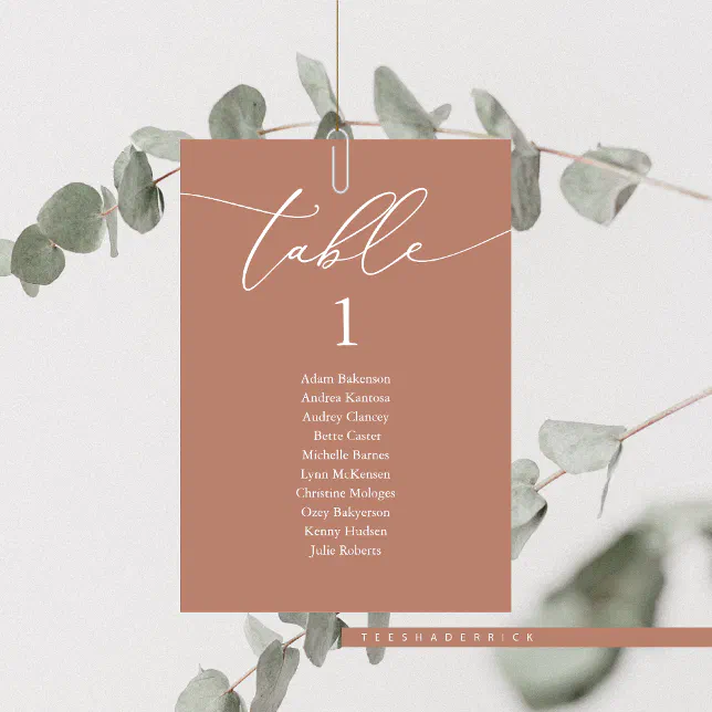 Wedding Dinner, Modern Guest Seating Chart Table Number | Zazzle