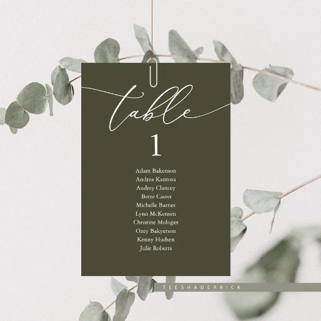 Wedding Dinner, Modern Guest Seating Chart Table Number | Zazzle