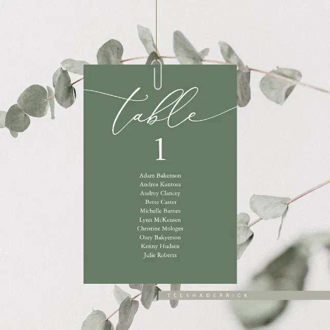 Wedding Dinner, Modern Guest Seating Chart Table Number | Zazzle