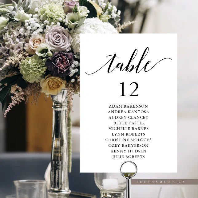 Wedding Dinner, Modern Guest Seating Chart Table Number | Zazzle