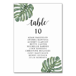 Wedding Dinner, Monstera Guests Seating Chart Table Number | Zazzle