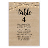 Wedding Dinner, Rustic Guests Seating Chart Table Number | Zazzle