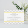 Wedding Direction Cards Yellow Grey Chevron | Zazzle