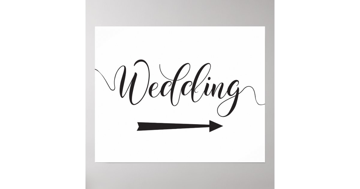 Wedding Directions Sign - Right Arrow | Zazzle