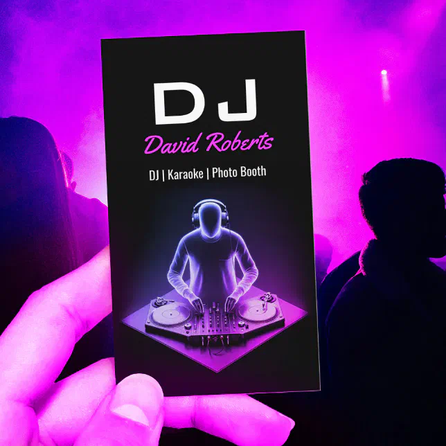 Wedding DJs Karaoke Modern Music Event Business Card | Zazzle