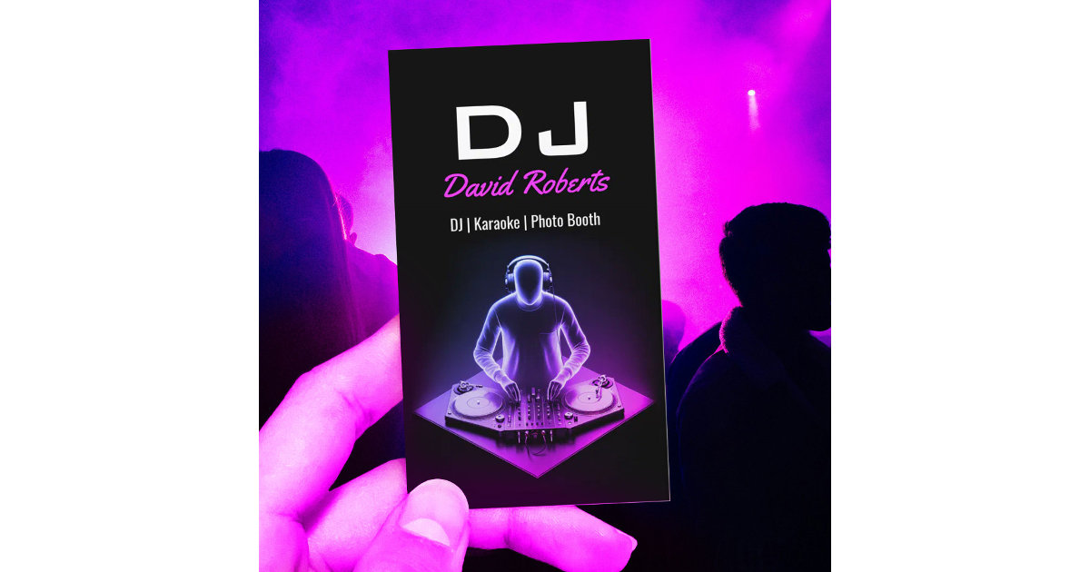 Wedding DJs Karaoke Modern Music Event Business Card | Zazzle