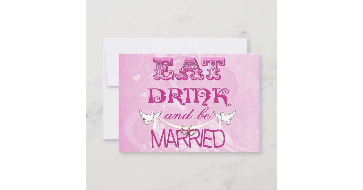 Wedding Doves RSVP on pink Invitation | Zazzle