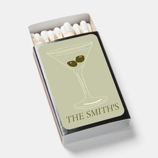 Wedding drawing martini guest favors matchboxes | Zazzle