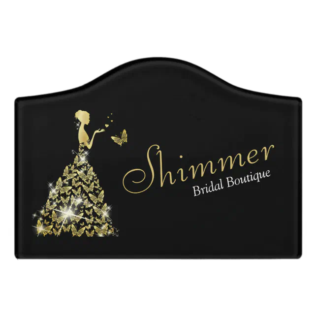 Wedding Dress Bridal Boutique Business Door Sign | Zazzle