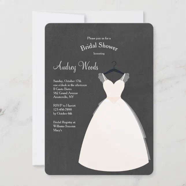 Wedding Dress Invitation | Zazzle