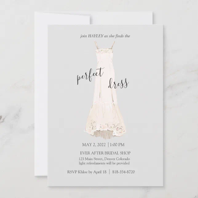 Wedding Dress Invitation | Zazzle