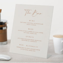Wedding Drink Menu Bar Reception L201 Pedestal Sign | Zazzle