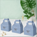 Wedding Dusty Blue Classic Monogram Name Cool Favor Boxes | Zazzle
