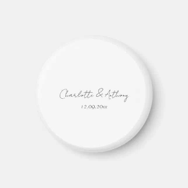 Wedding Elegant Calligraphy Creative Black White Magnet | Zazzle