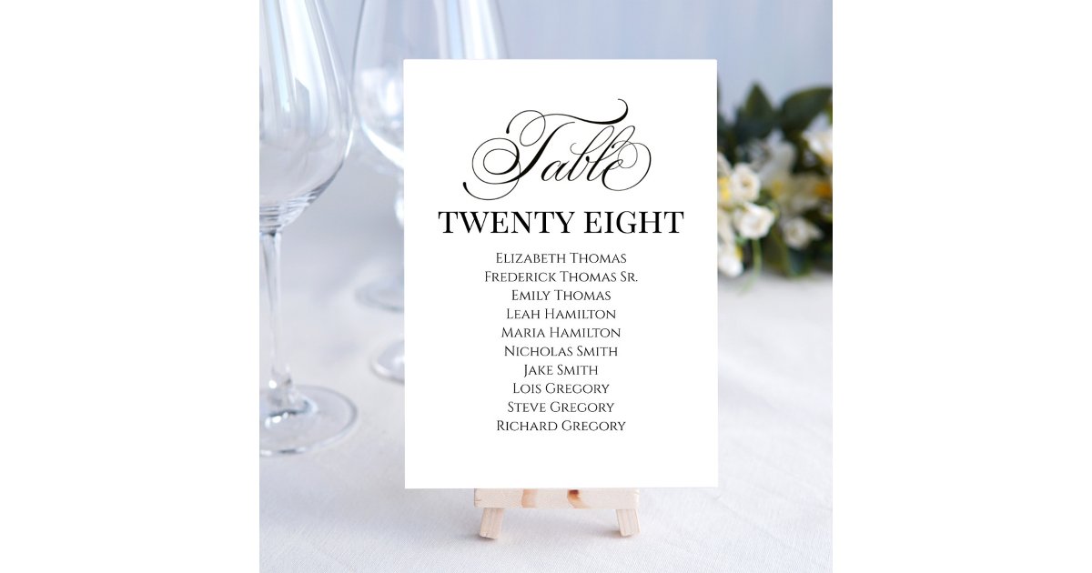 Wedding Elegant Calligraphy Script Table Number | Zazzle