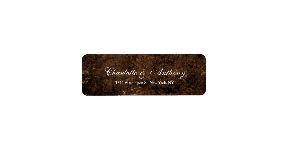 Wedding Elegant Creative Brown Minimalist Label | Zazzle