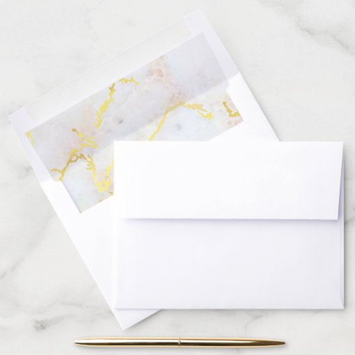 Wedding Elegant Gold Marble Modern Glamour Golden Envelope Liner | Zazzle