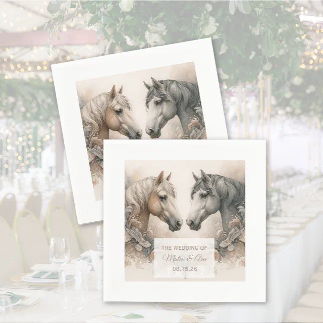 Wedding Elegant Horses Napkins | Zazzle
