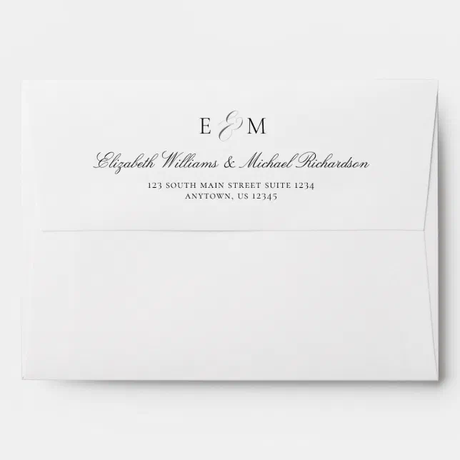 Wedding Elegant Monogram Envelopes | Zazzle