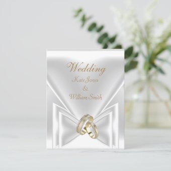 Wedding Elegant White Gold Rings Invitation | Zazzle