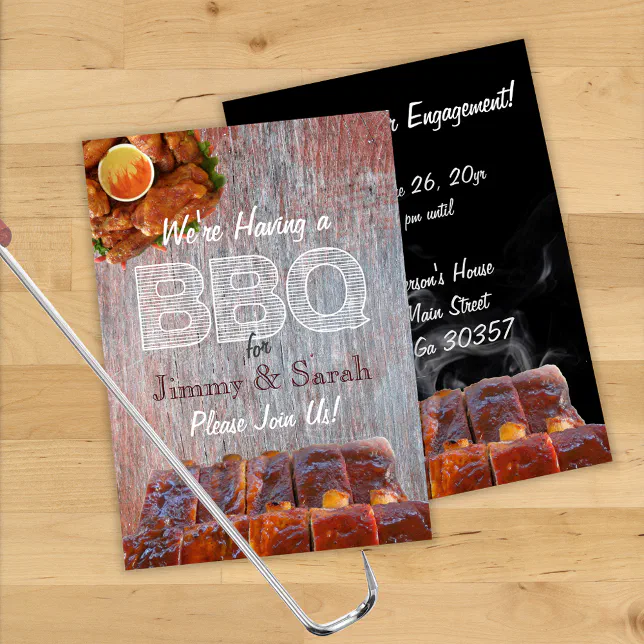Wedding Engagement BBQ Party Invitation | Zazzle