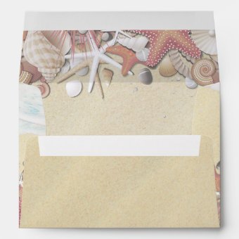 Wedding Envelope Summer Beach Starfish Sea shells | Zazzle