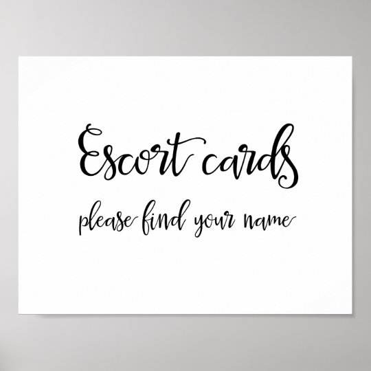 Wedding Escort Cards Sign | Calligraphy | Zazzle.com