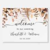 Wedding eucalyptus fall script welcome foam board | Zazzle