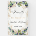 Wedding eucalyptus greenery elegant welcome banner | Zazzle