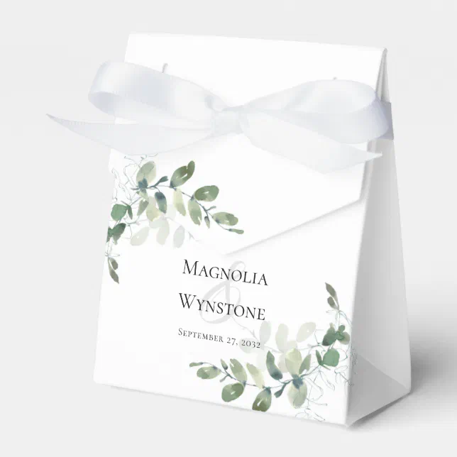 Wedding Eucalyptus Greenery Favor Boxes | Zazzle