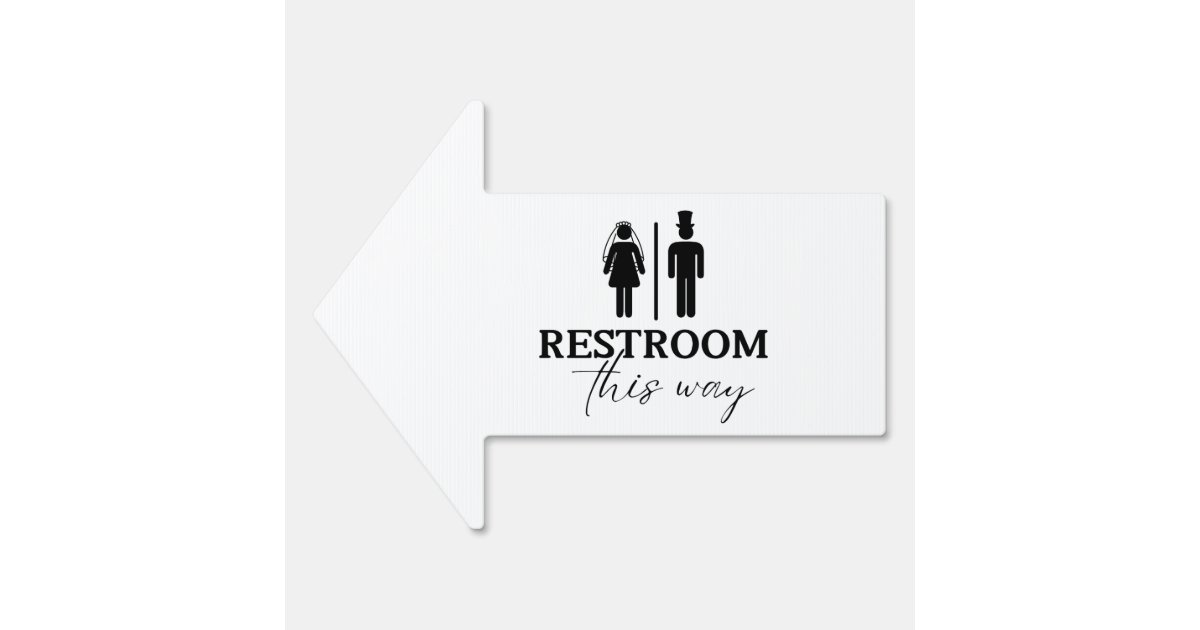 Wedding Event Minimal Restroom Sign | Zazzle