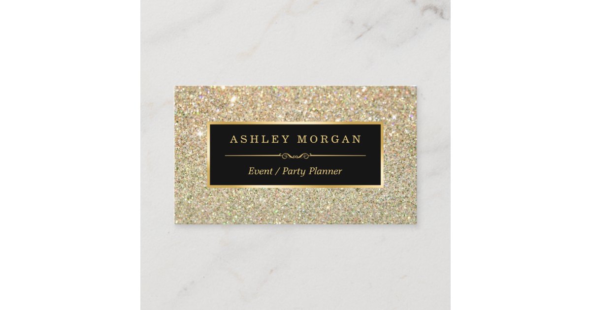Wedding Event Planner Sassy Beauty Gold Glitter Business Card Zazzle