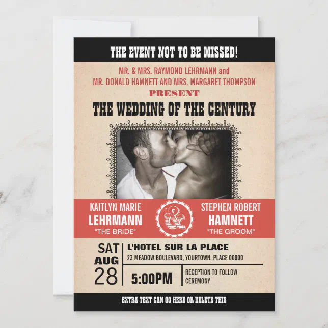 Wedding Event Poster-Style Photo Invitation | Zazzle