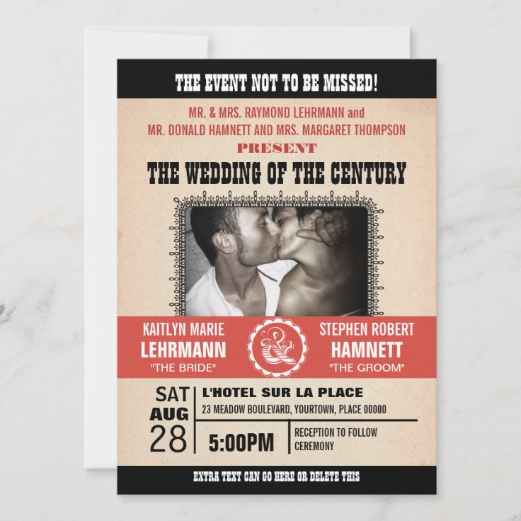 Wedding Event Poster-Style Photo Invitation | Zazzle