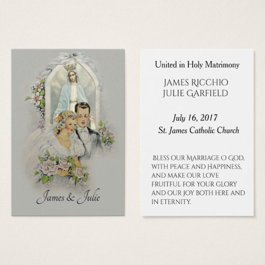 Wedding Favor Holy Card Bride Groom Mary | Zazzle.com