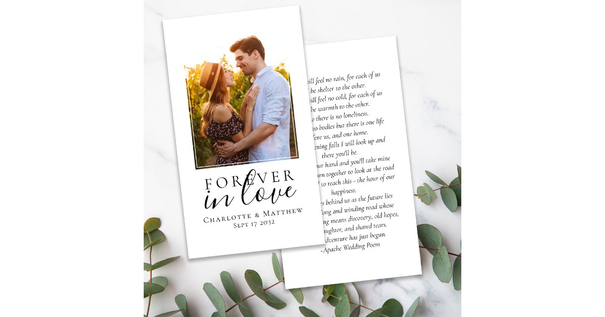 Wedding Favor Photo Keepsake Prayer Card | Zazzle